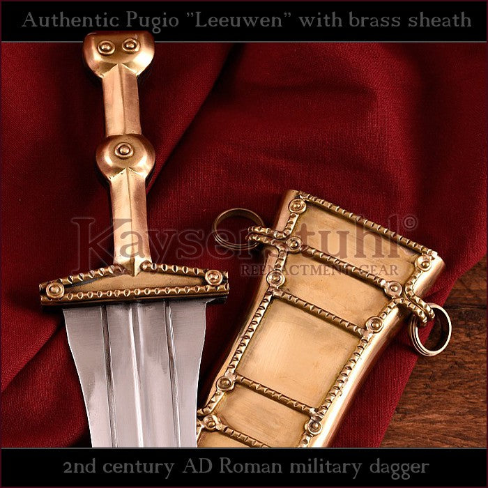 Authentic replica - Pugio "Leeuwen" (Roman dagger with brass sheath ...